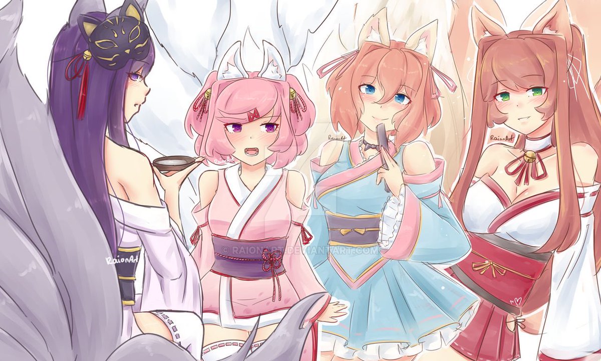 Monika Halloween Event On Twitter Its Kitsune Day” At The Literature Club Mc Refused To