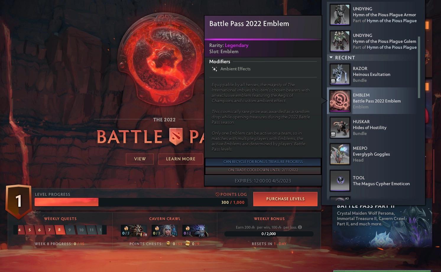 Reddit Dota 2 on Twitter: "Lord Gaben blessed me with the emblem from the first opened Treasure ...