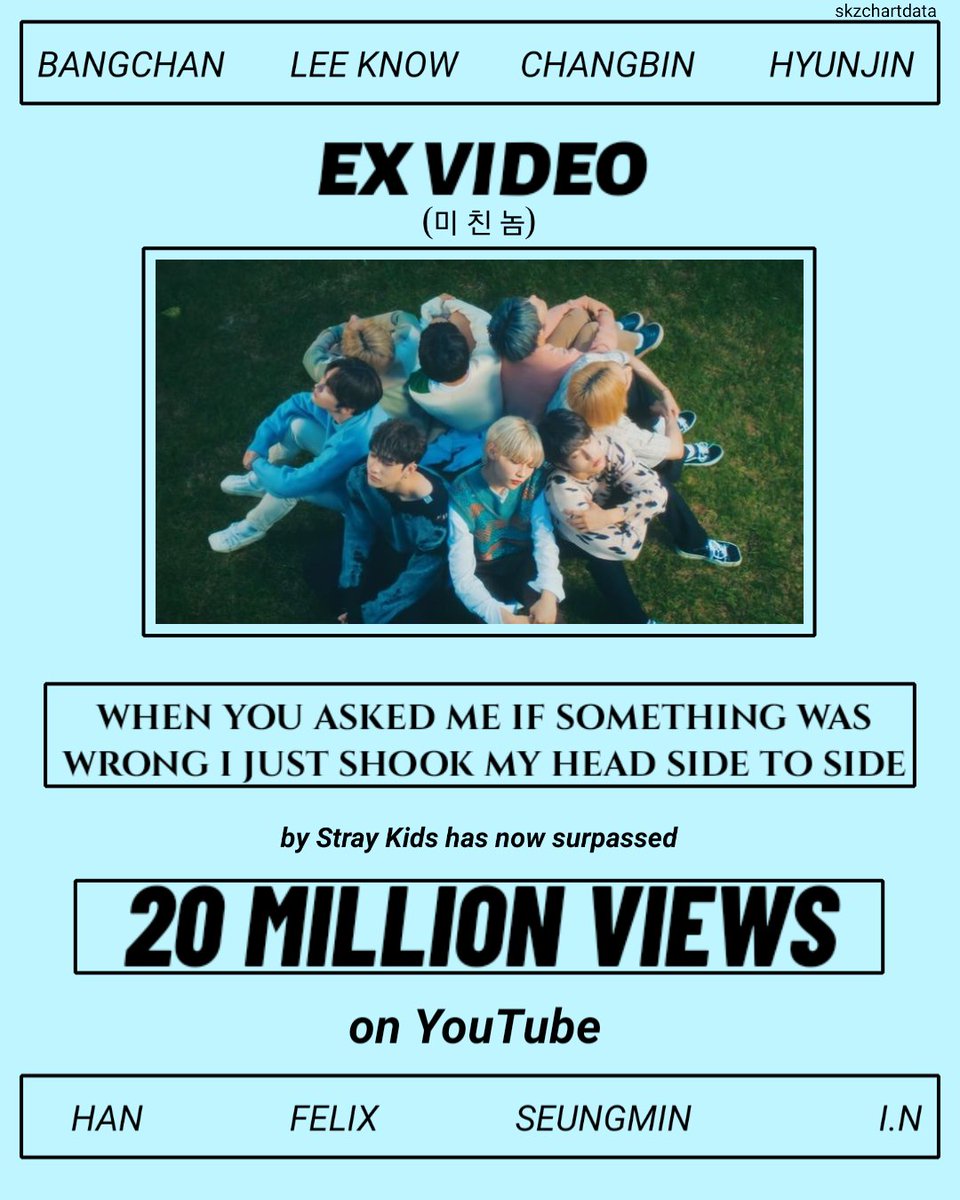 Stray Kids Chart Data 💗 on Twitter: "“미친놈 (Ex)” Video has surpassed 20,000,000 (20M) views on ...