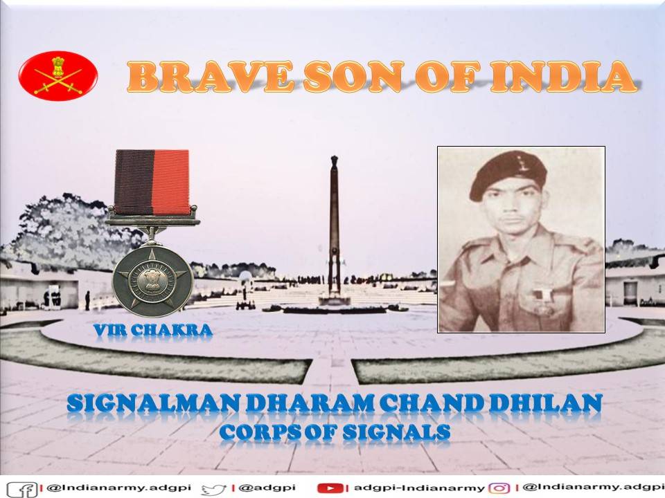 ADG PI - INDIAN ARMY on Twitter: "27 October 1962 #Ladakh Signalman Dharam Chand Dhilan ...