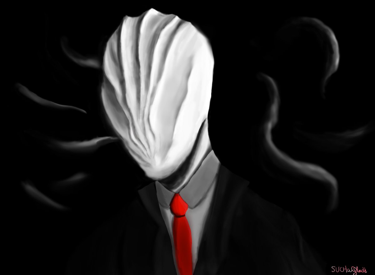 Slender Man Face Drawing