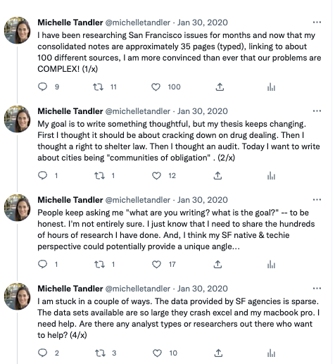 Michelle Tandler on Twitter: "I primarily wrote about San Francisco. For the previous few years ...