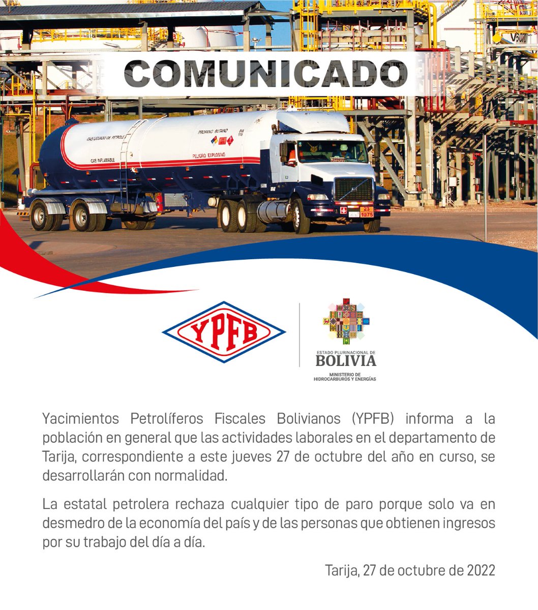Agencia De Noticias Fides On Twitter 🔵 Anf Ypfb Corp Informa Que