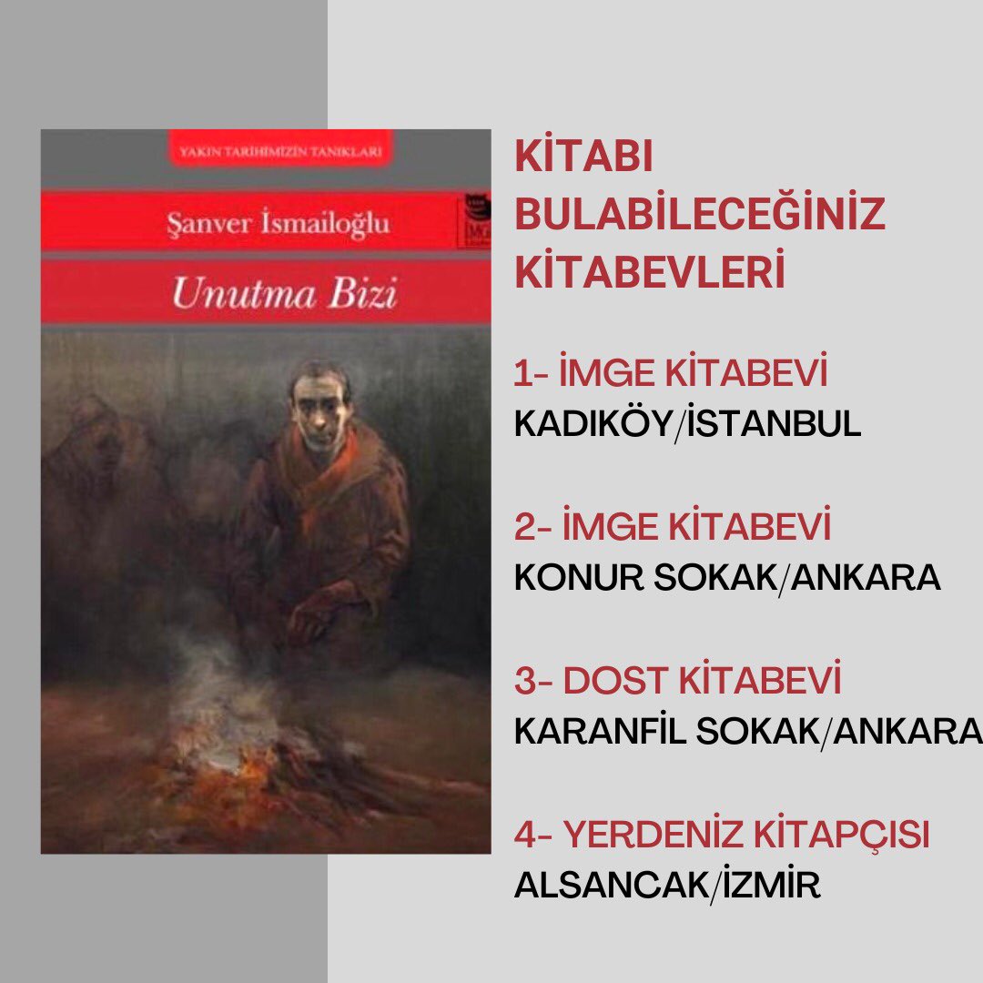 şanver ismailoğlu on Twitter: "‘Unutma Bizi’ , Ankara’da @imgekitabevi @dost_kitabevi İstanbul ...