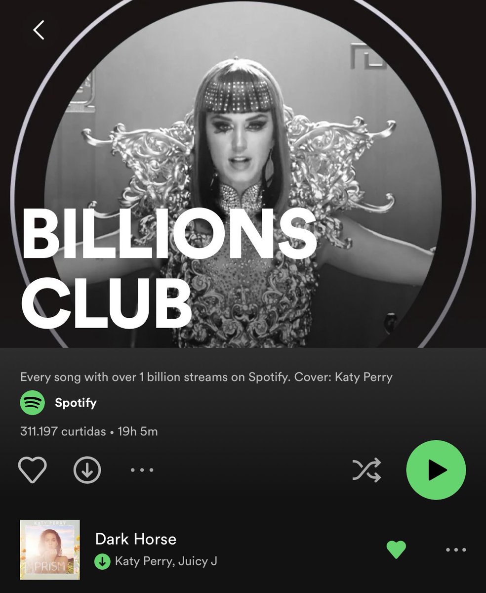 Katy Perry Today on Twitter: ".@katyperry is now the cover of @Spotify’s “BILLIONS CLUB ...