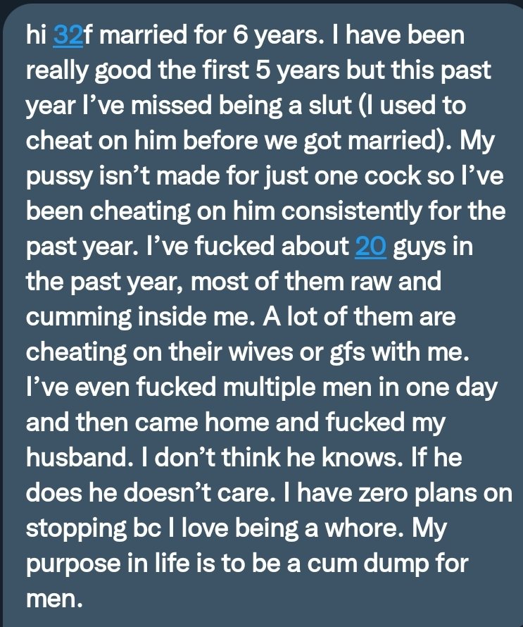 PervConfession on Twitter: "She cheats on her husband but aint gonna stop"