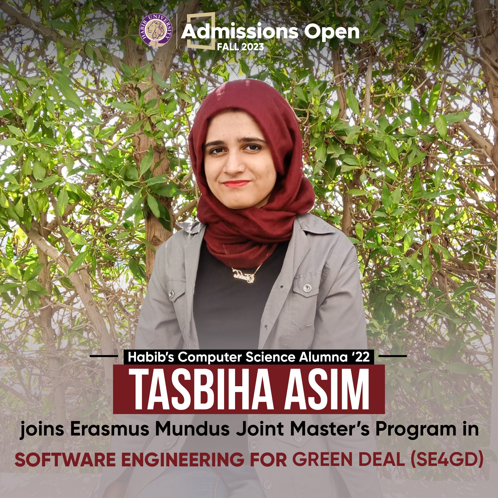 Habib University on Twitter: "Tasbiha’s motivation for Software Engineering for Green Deal ...