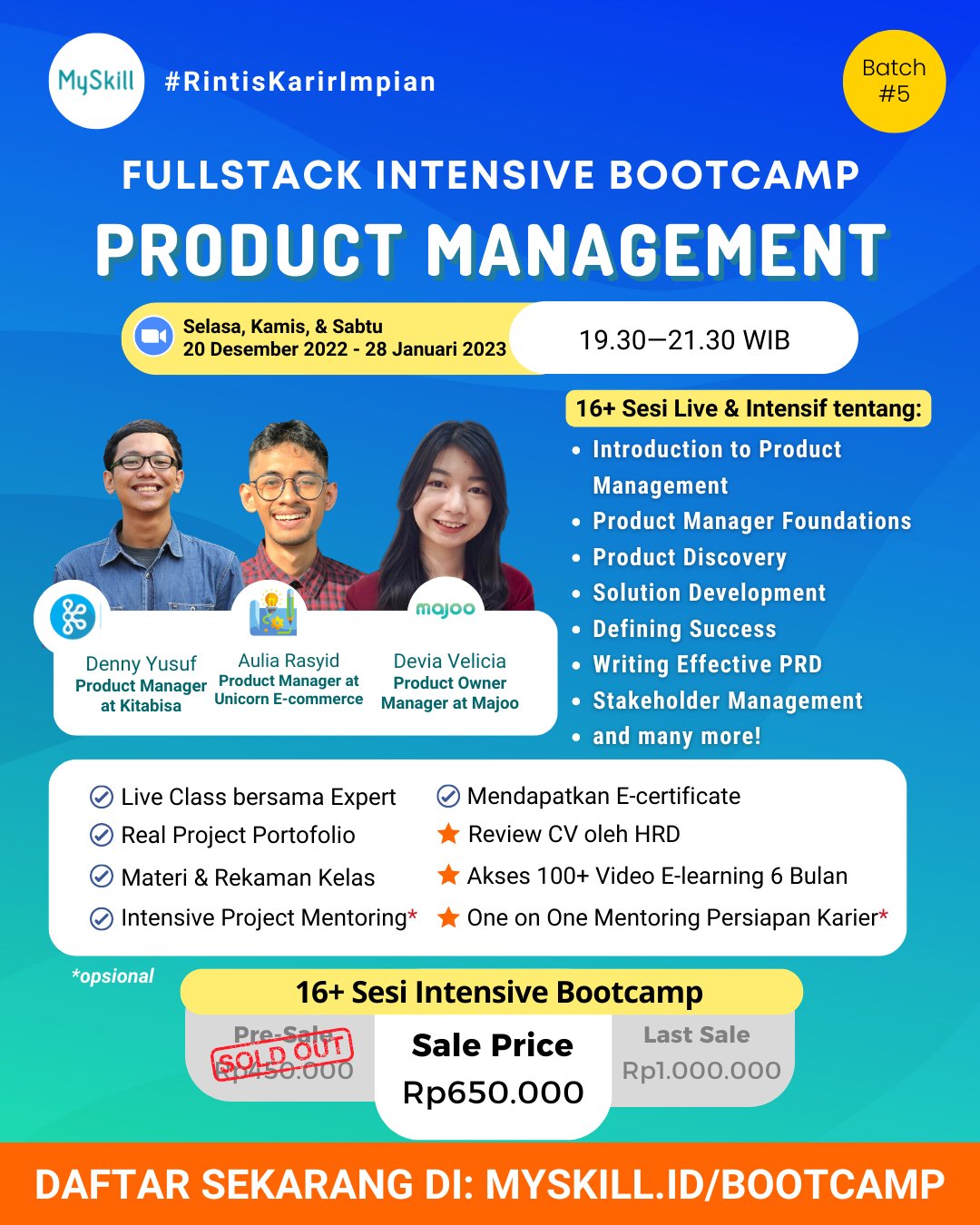 MySkill - Si Paling Belajar 💎 on Twitter: "🌟 Intensive Bootcamp : Product Management🌟 16+ sesi ...