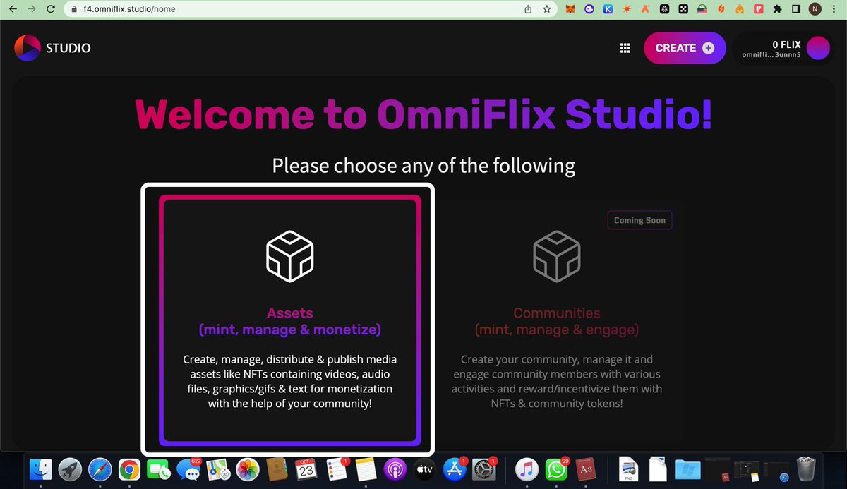 HEADBOY 🦇🔊 (💙,🧡) on Twitter: "Visit https://f4.omniflix.studio/dashboard & Click Connect With ...