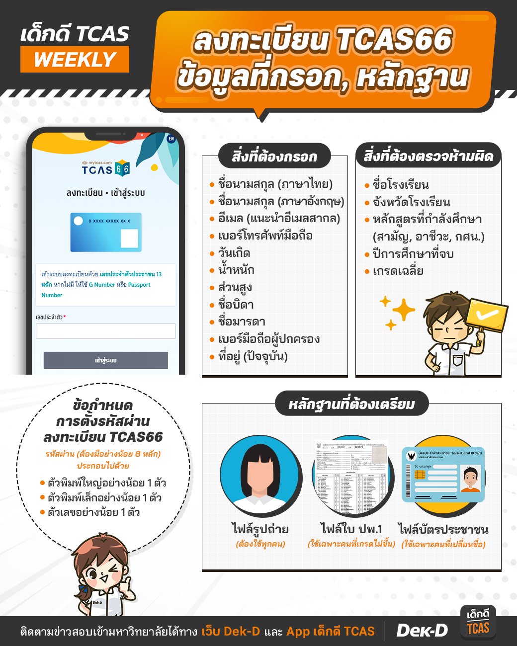 พี่ลาเต้ เว็บเด็กดี on Twitter: "ทปอ.เปิดระบบให้ลงทะเบียน #TCAS66 แล้ว #dek66 เข้าลงทะเบียนได้ ...