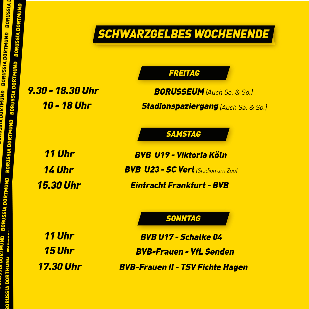 Borussia Dortmund on Twitter: "🚶‍♀️ Was am Wochenende geht? Das! ⤵️ https://t.co/uVyTS3eNIK ...