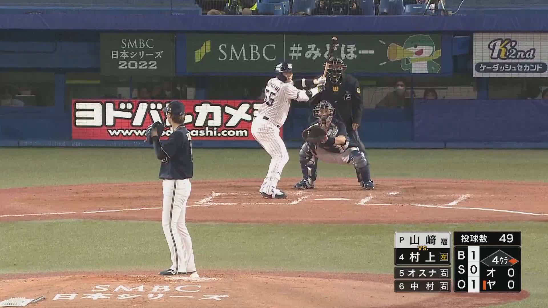Nhkベースボール On Twitter 【痛烈！】 プロ野球⚾️ 日本シリーズ 第6戦 ヤクルト×オリックス Nhkbs1 放送中 4回ウラ スワローズ 村上宗隆 の痛烈な 