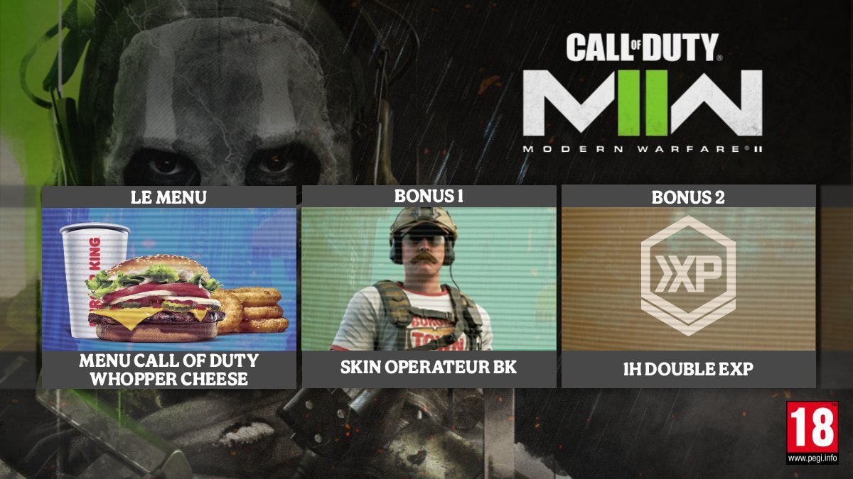 Migeru on Twitter: "I need someone in France to help me out with this Call of duty MW2 x Burger ...