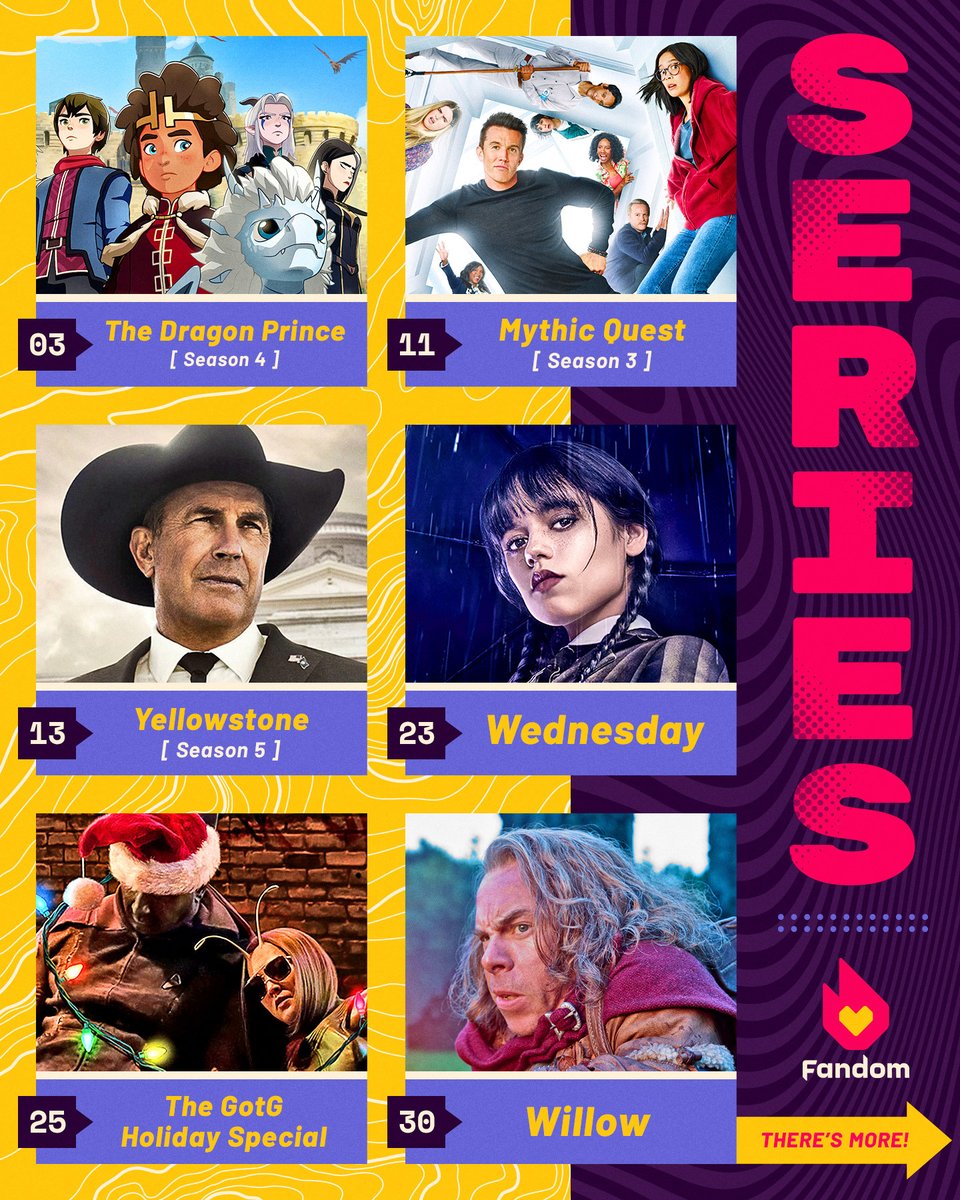 What are your top 3 TV series for November? 📺 Fandom @getfandom