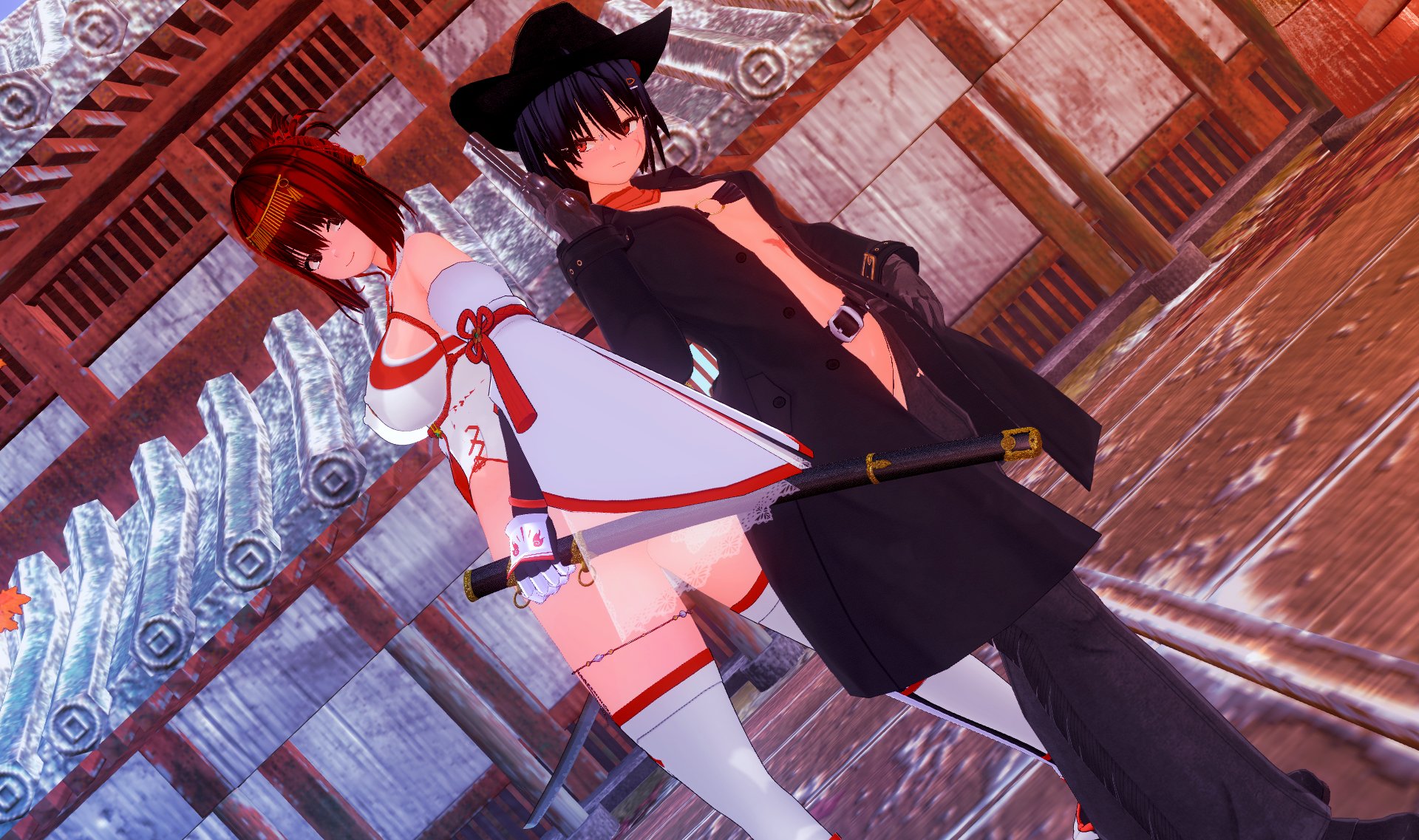 抹茶 on Twitter: "微笑みの巫女剣士と笑わないガンマン #COM3D2 https://t.co/8TfuHz7PtF" / Twitter