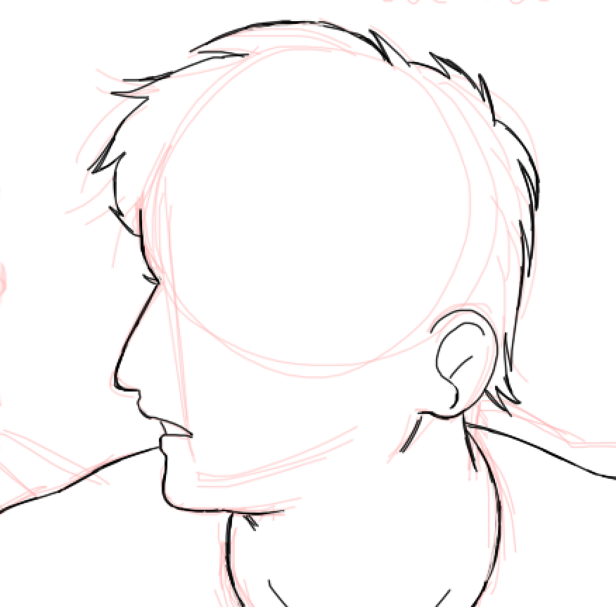 Man Looking Down Drawing