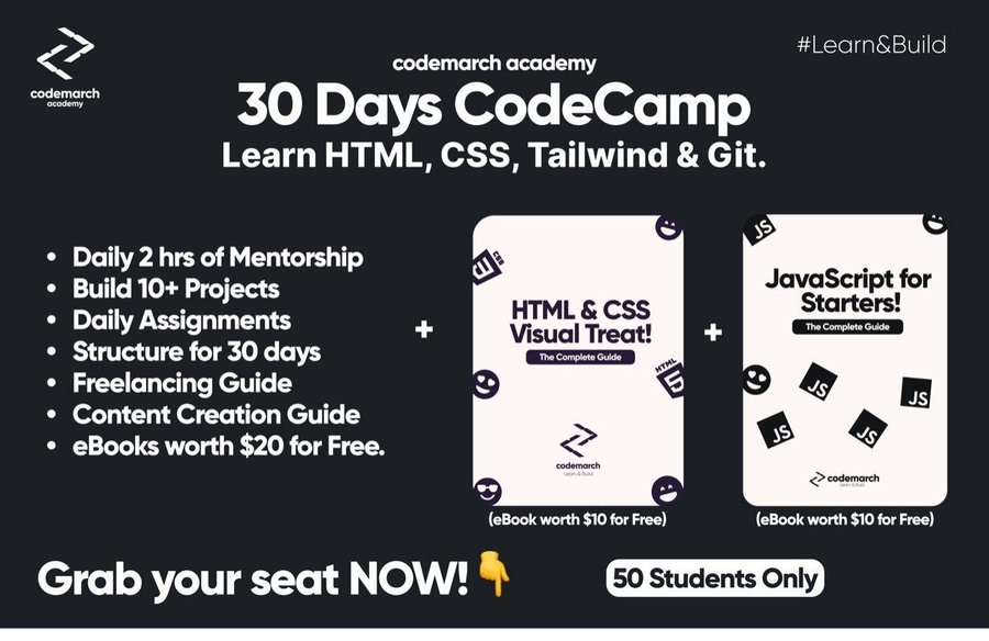 🚀30 Days Codecamp 🚀 Learn Html Css Tailwind And Git Thread 🧵 Thread 5276