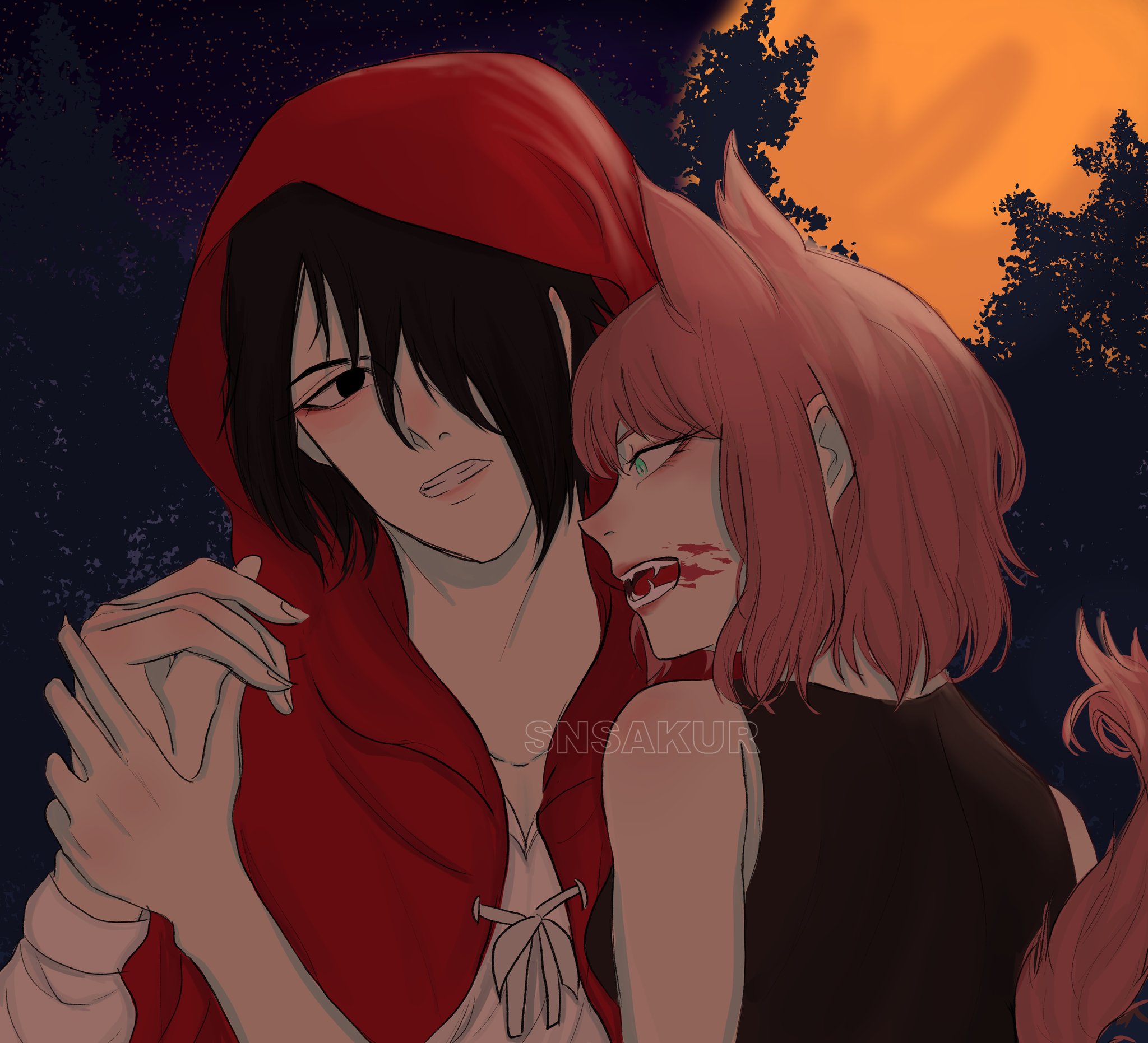 Anime Red Riding Hood And Wolf