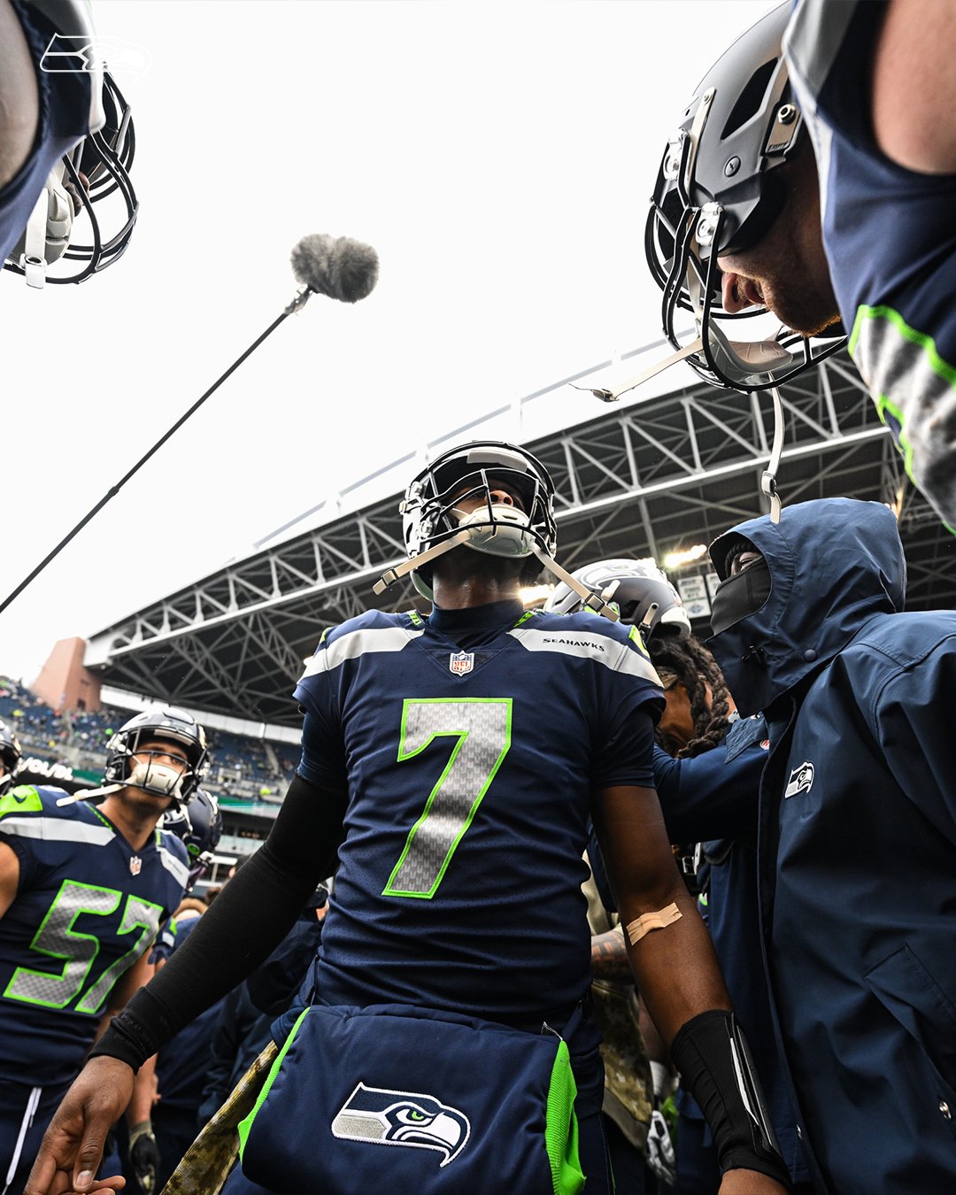 Football Team Huddle Seahawks