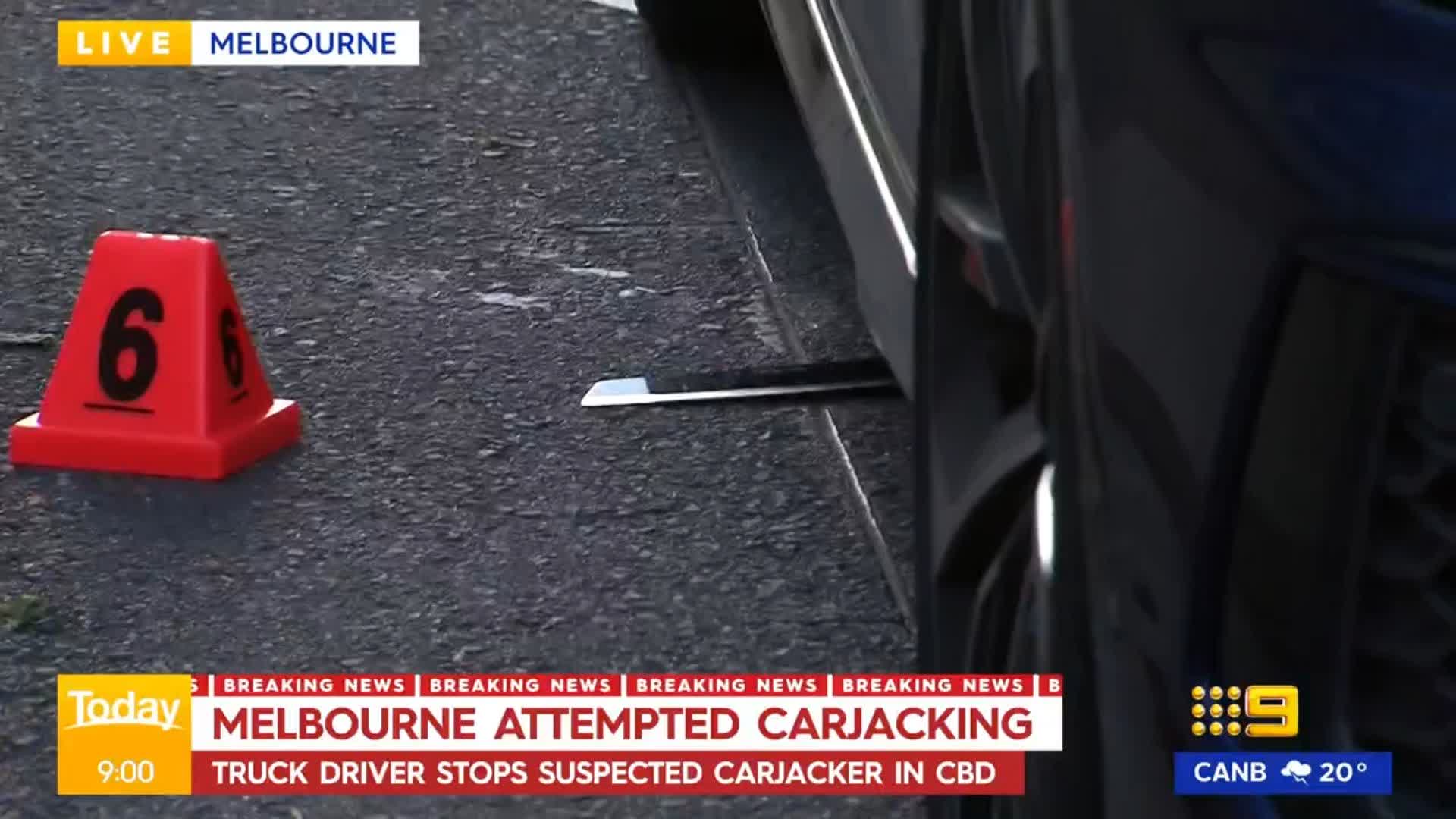 9News Melbourne on Twitter: "#BREAKING: A hero truckie has stopped a suspected carjacker in ...
