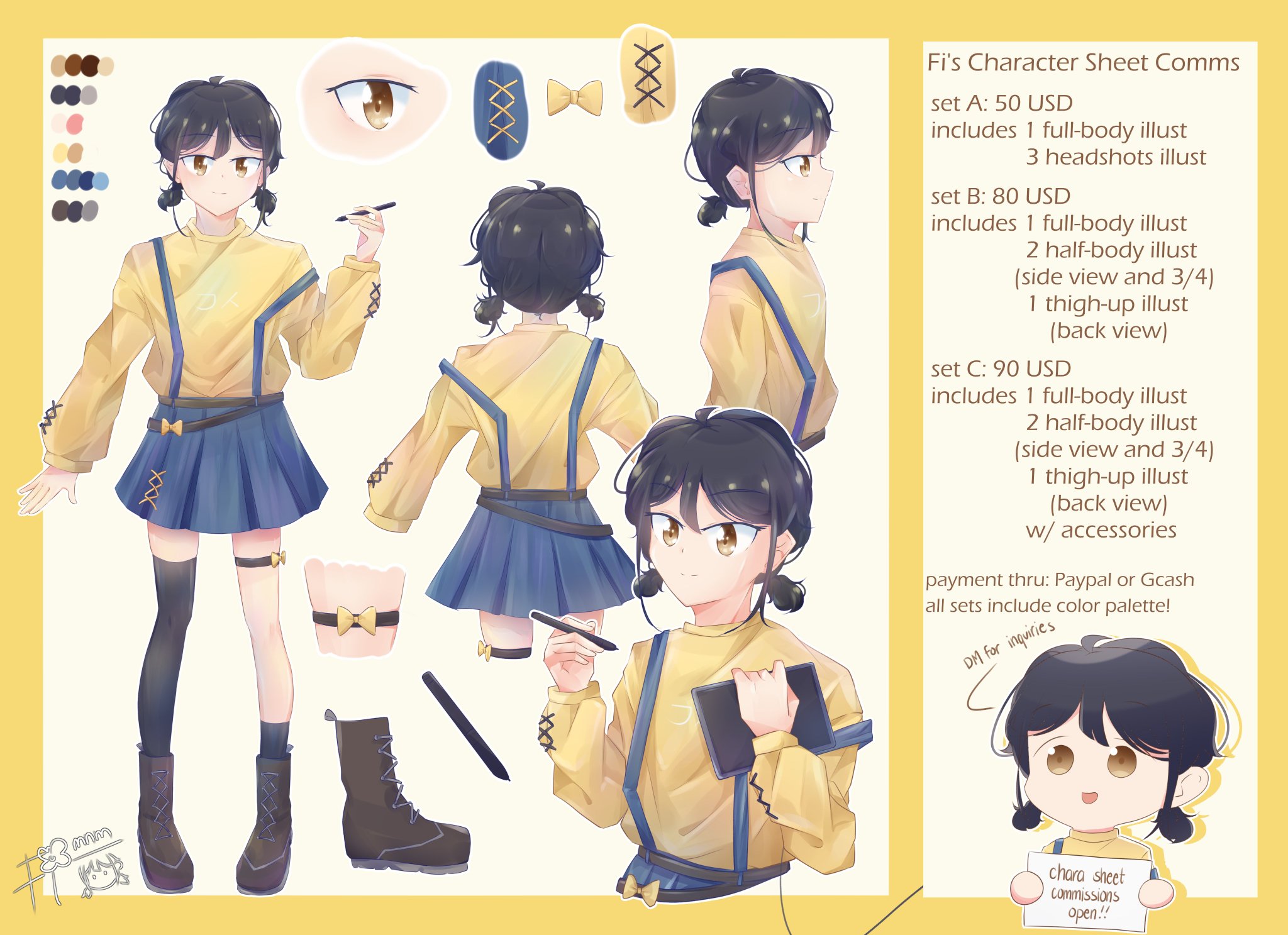 fi || comms open on Twitter: "hello!! i'm opening 2 slots for character sheet commissions 🫶 ...