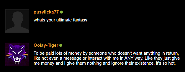 Oolay-Tiger 🔞🎙VA on Twitter: "Do you think 'pussylicka77' will go for it? https://t.co ...