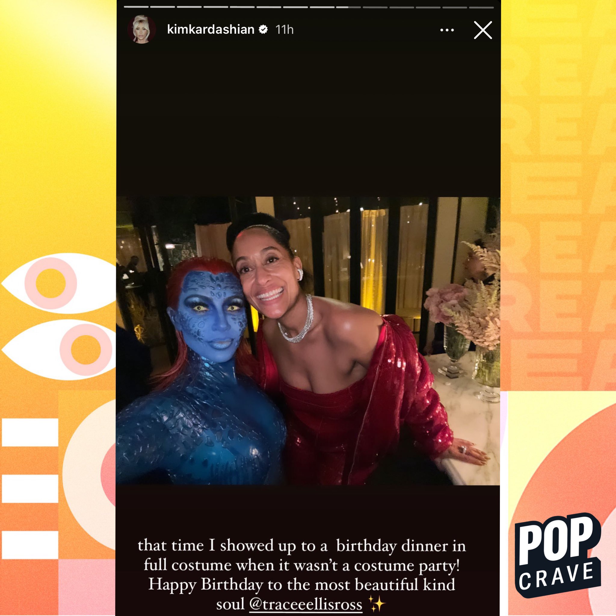 Pop Crave on Twitter: "Kim Kardashian mistakenly showed up to Tracee Ellis Ross’ birthday dinner ...
