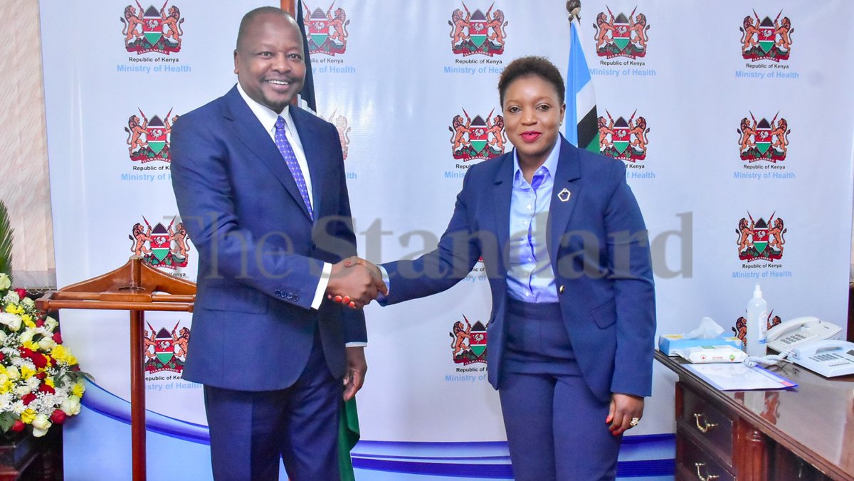 Health CS Susan Nakhumicha Wafula with former Health CS Mutahi Kagwe ...
