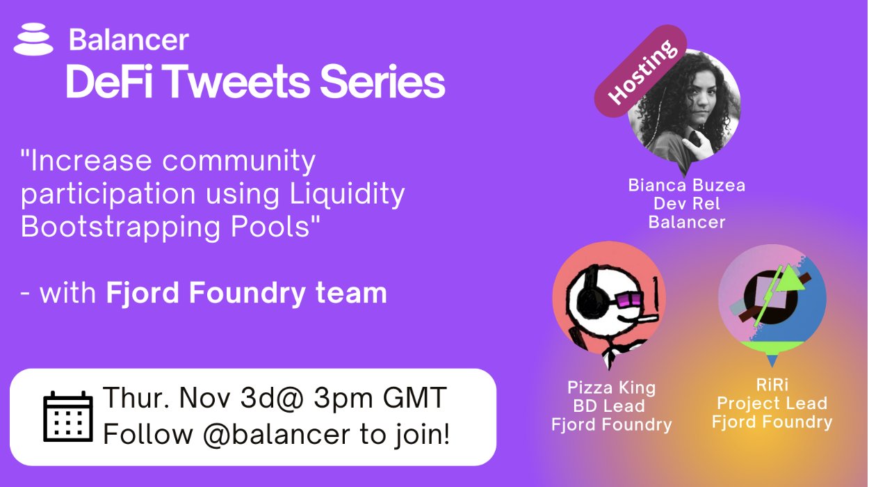Balancer on Twitter: "Don’t miss our first episode of DeFi Tweets, where we sit down with ...