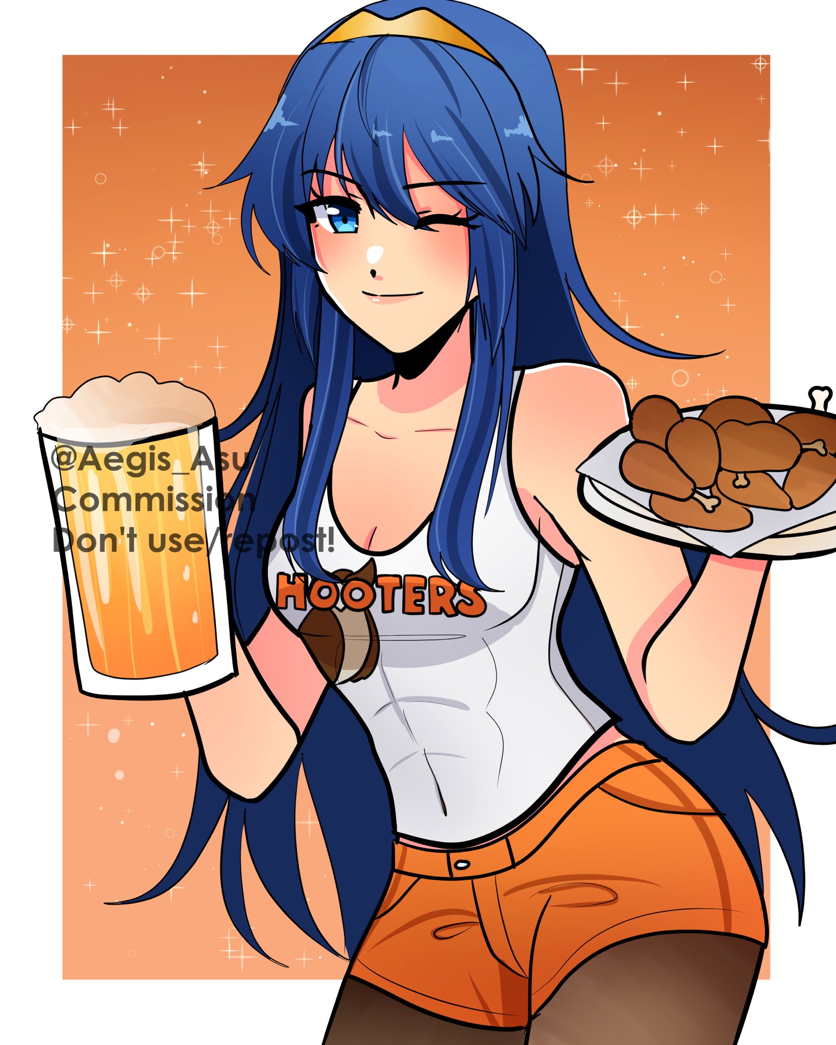 Asu (Kiseki arc) on Twitter: "Hooters Lucina commission for @/theyoostink ! #FireEmblem https ...
