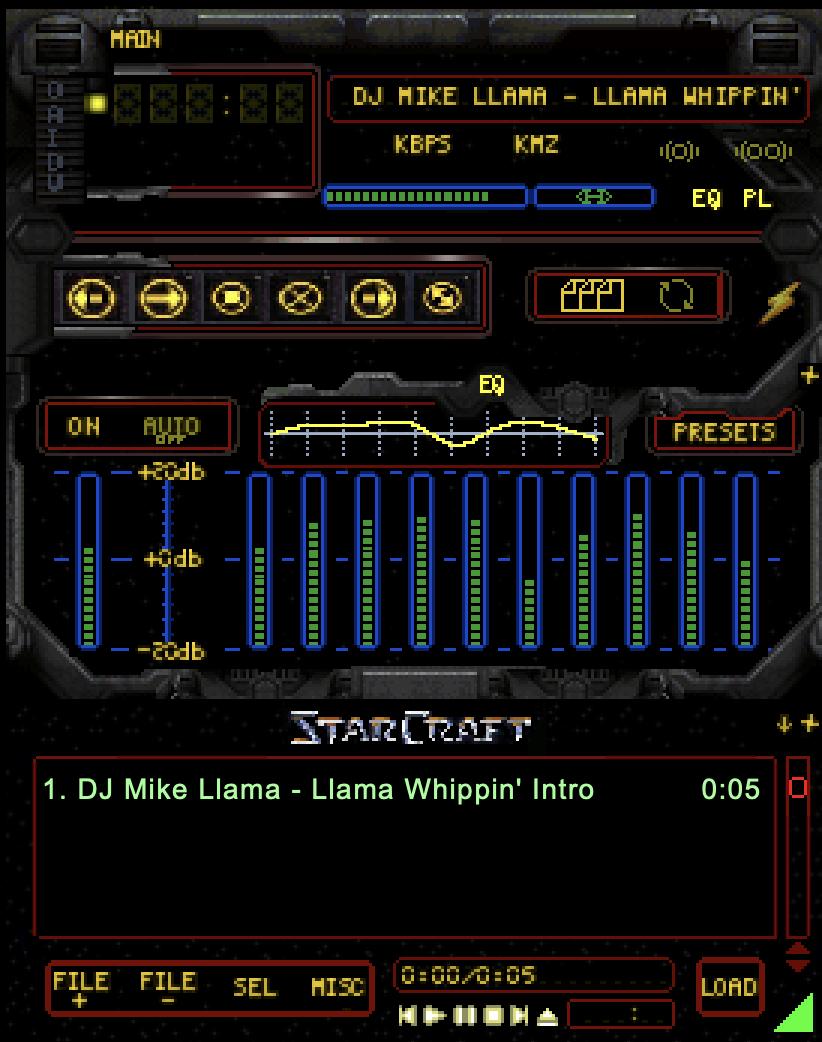 Retro Tech Dreams on Twitter: "Winamp Skin - Starcraft #winamp"
