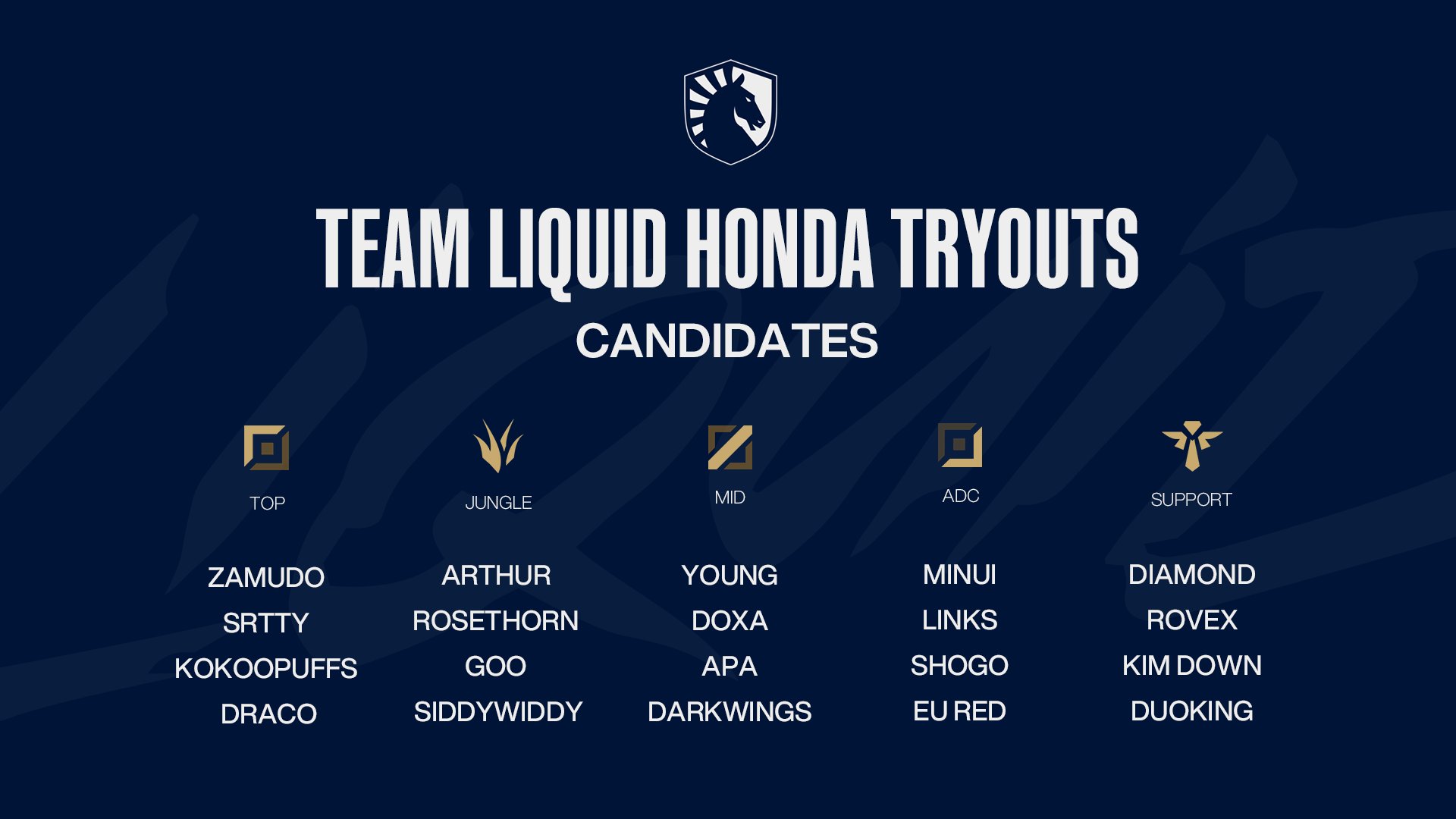 Team Liquid Honda LoL on Twitter: "📢The moment we've all been waiting for is here! Keep an eye ...