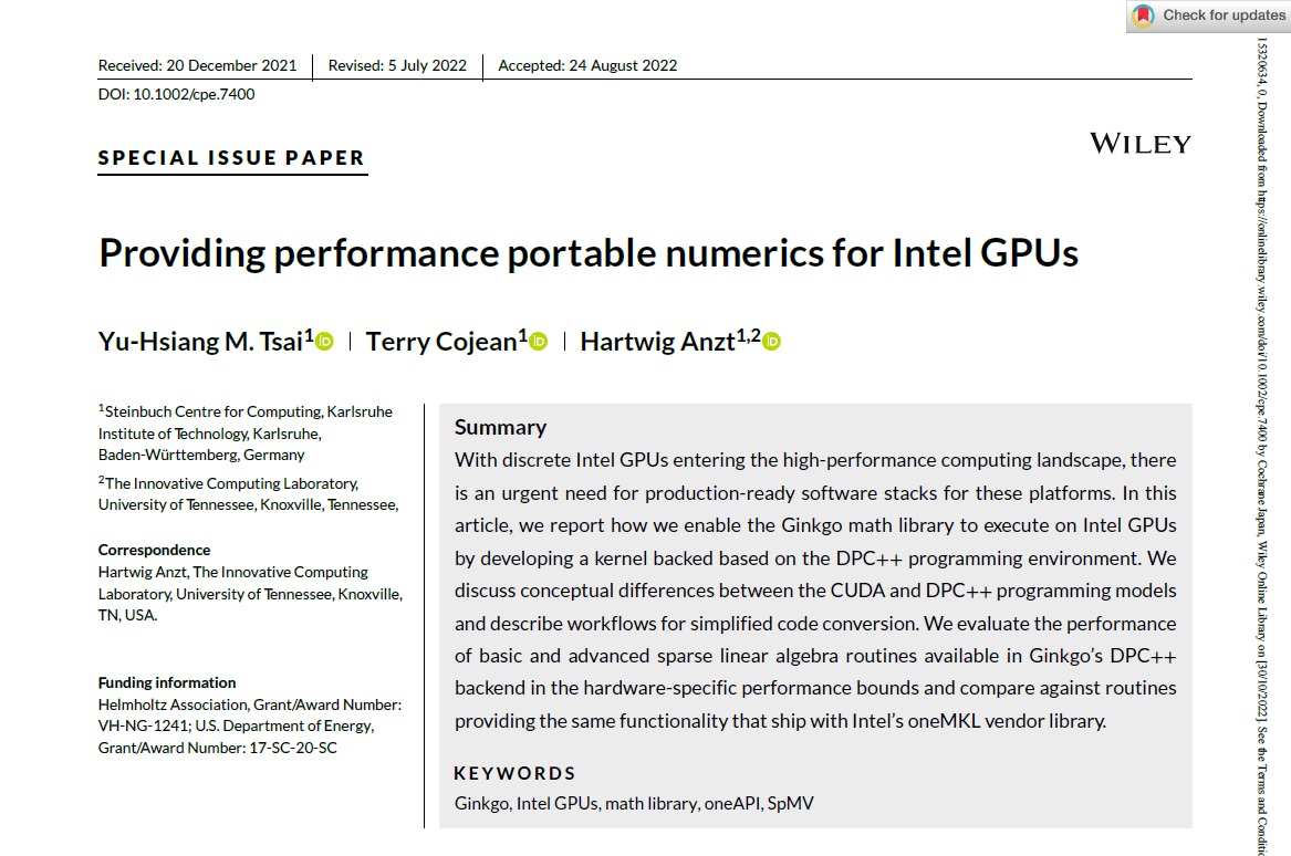 OGAWA, Tadashi on Twitter: "=> "Providing performance portable numerics for Intel GPUs ...