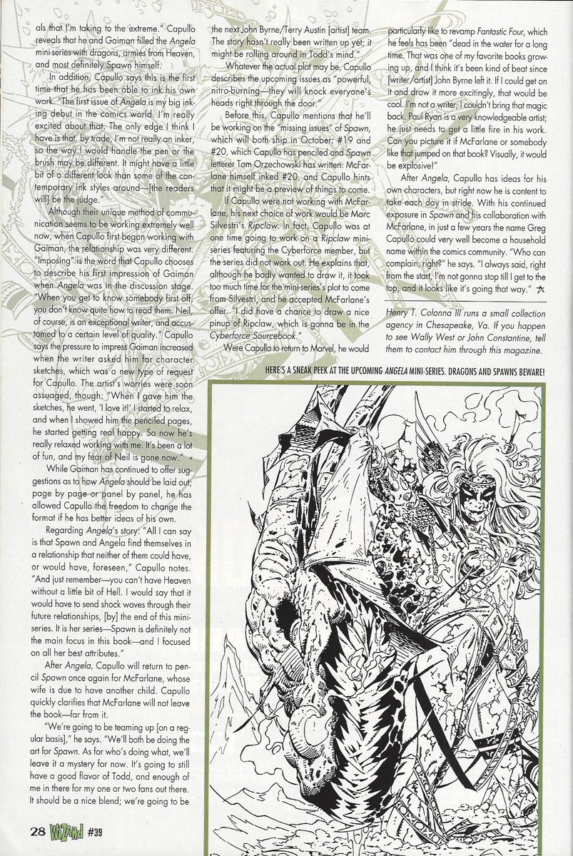 Daily Spawn Archive on Twitter: ""SPAWNING GROUND" An interview with Greg Capullo about working ...