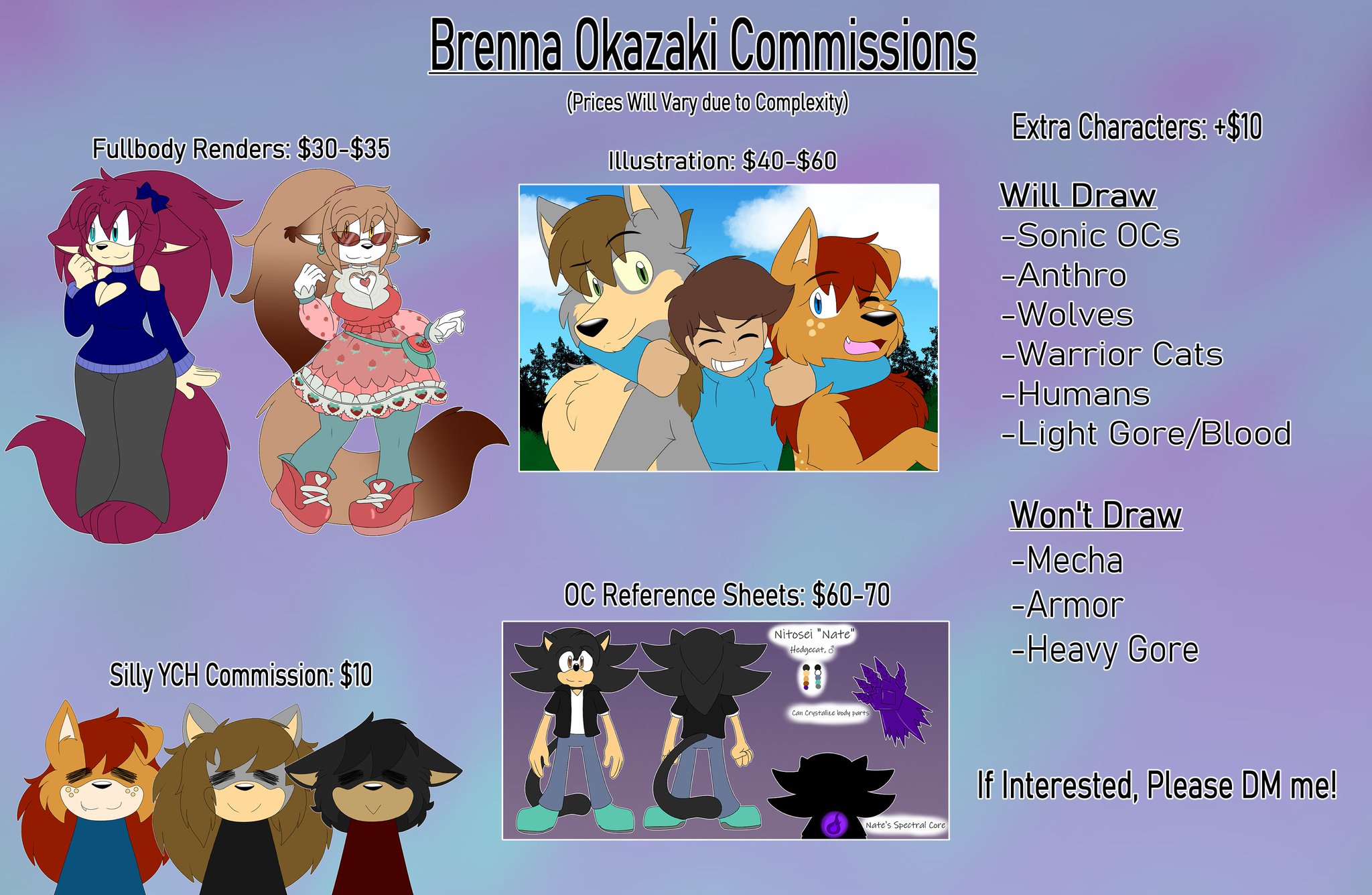 🎃🐺BrennaOkazaki🐺🎃 on Twitter: "COMMISSIONS ARE OPEN!!! DM me if interested! RTs are very VERY ...
