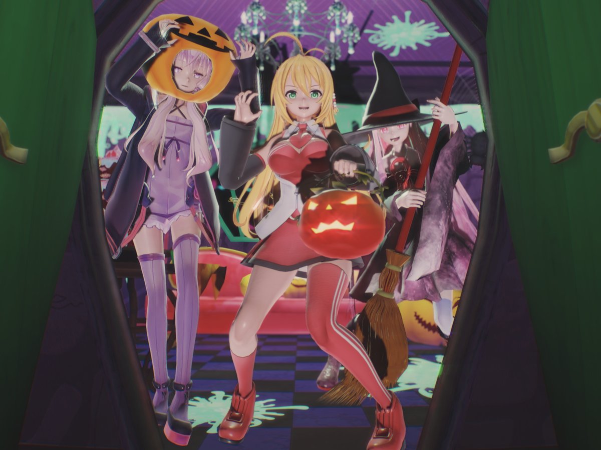 華音野耗砂 on Twitter: "Halloween #結月ゆかり #弦巻マキ #琴葉茜 #ボイスロイド #VOICEROID https://t.co/pDOLaZHMZQ" / Twitter