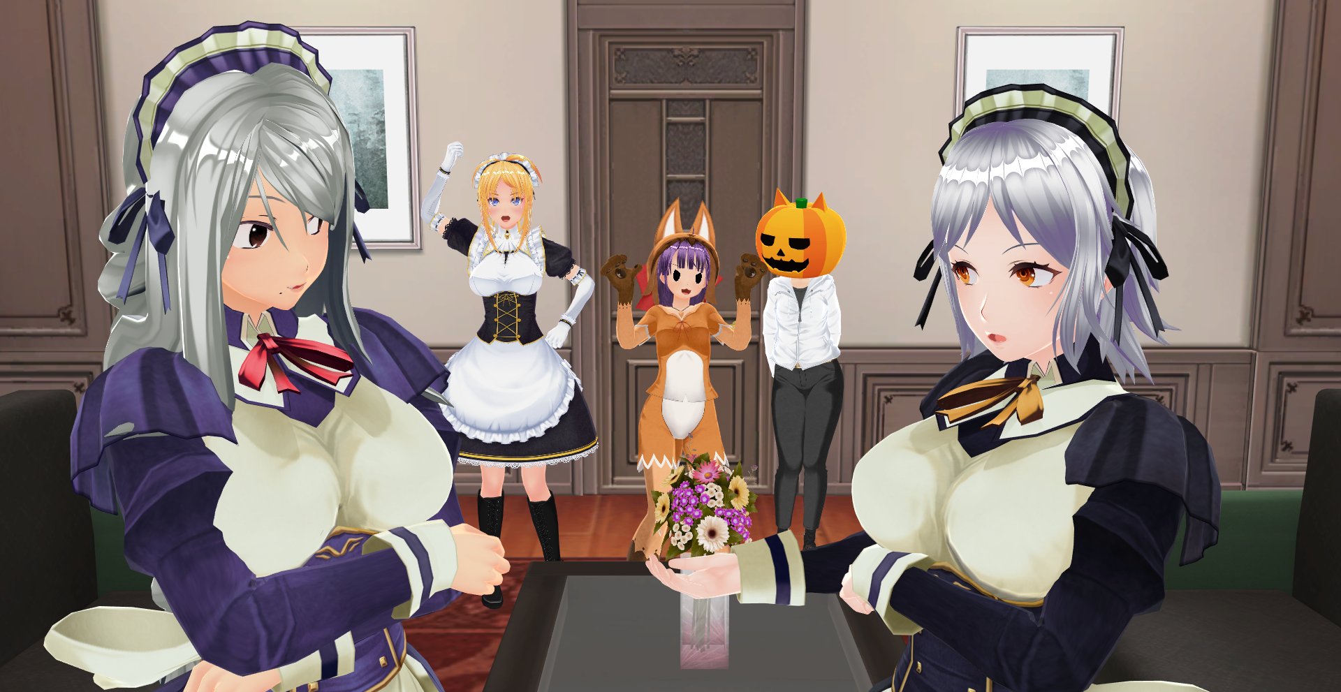 右馬助🏴 on Twitter: "#cm3d版深夜の真剣エディット60分一本勝負 ｢お菓子 仮装 ケモ耳」 小鈴「え～と、とにかくおやつをよこすのです～！」 キャロ「よこせー！」 雪音「すず ...