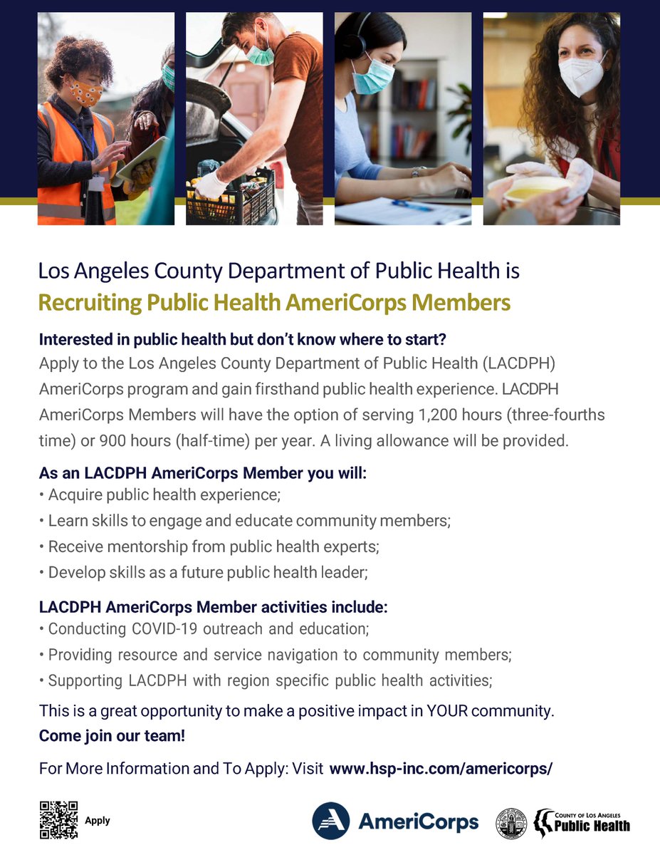 LA Public Health on Twitter: "Interested in public health? Sign up to be an AmeriCorps member ...