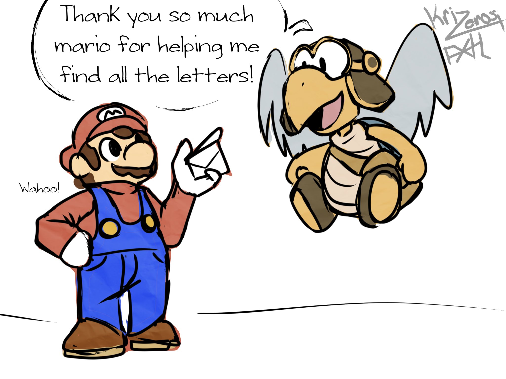 Krizeros @ commissions open on Twitter: "Mario meets Parakarry! #papermario64 #papermario ...