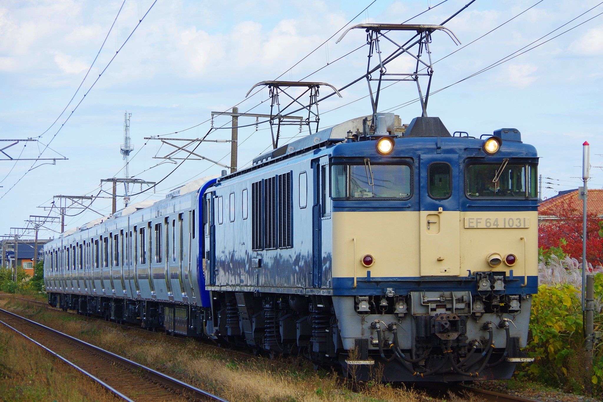 夕 ヌ キ 鐵 on Twitter: "今日の収穫 信越本線 配9728ﾚ 横須賀･総武快速線用 配給 EF64 1031 牽引 E235系 4両 J-18編成 (横ｸﾗ) https ...