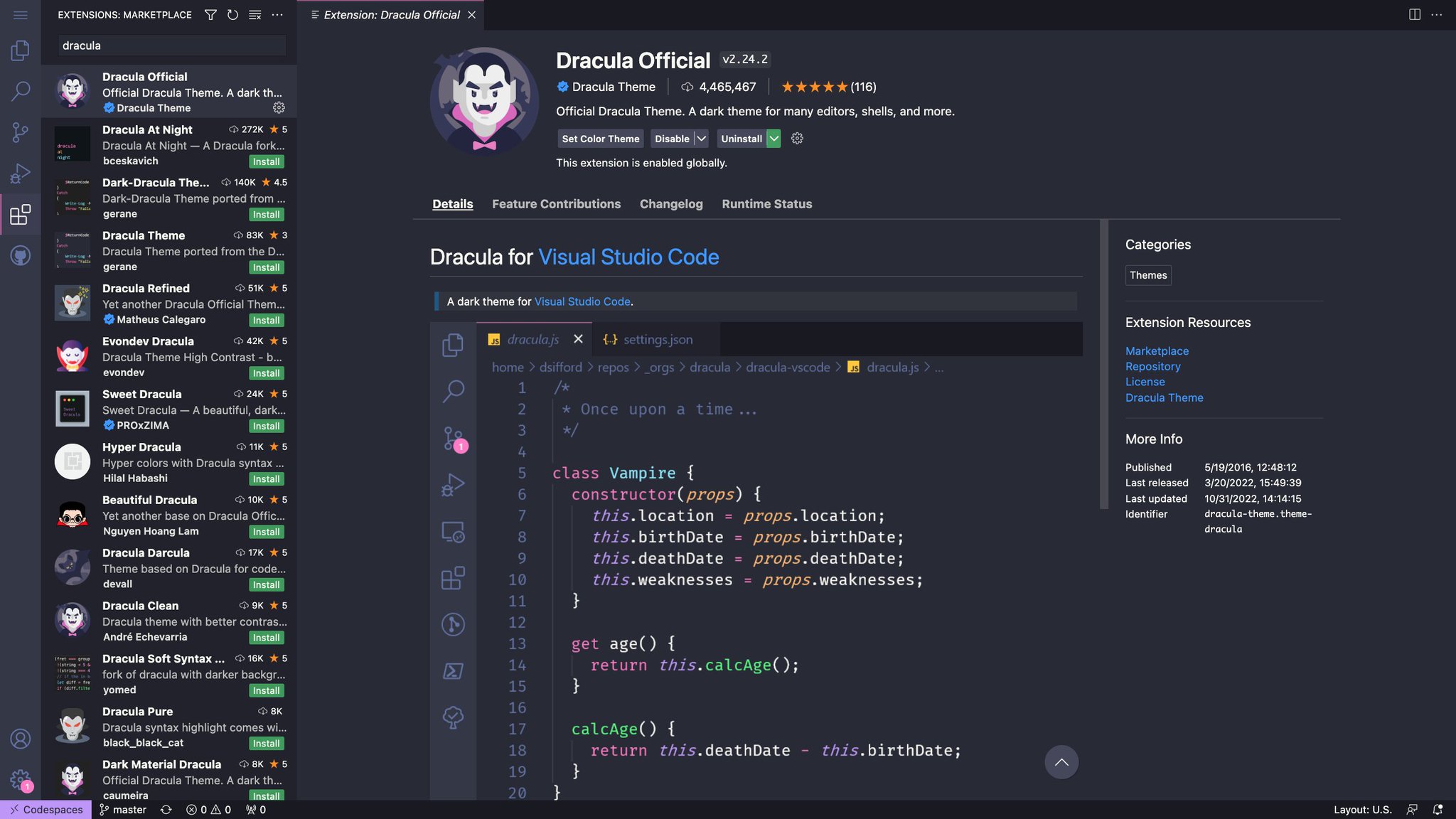 Dark Theme For Visual Studio And 142 Apps Dracula Visual Studio Code.