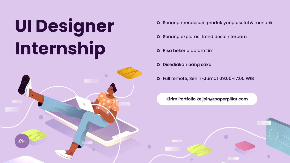 Halo temen temen 👋, saat ini Paperpillar sedang mencari UI Design Intern. Nanti nya bakalan ikut ...