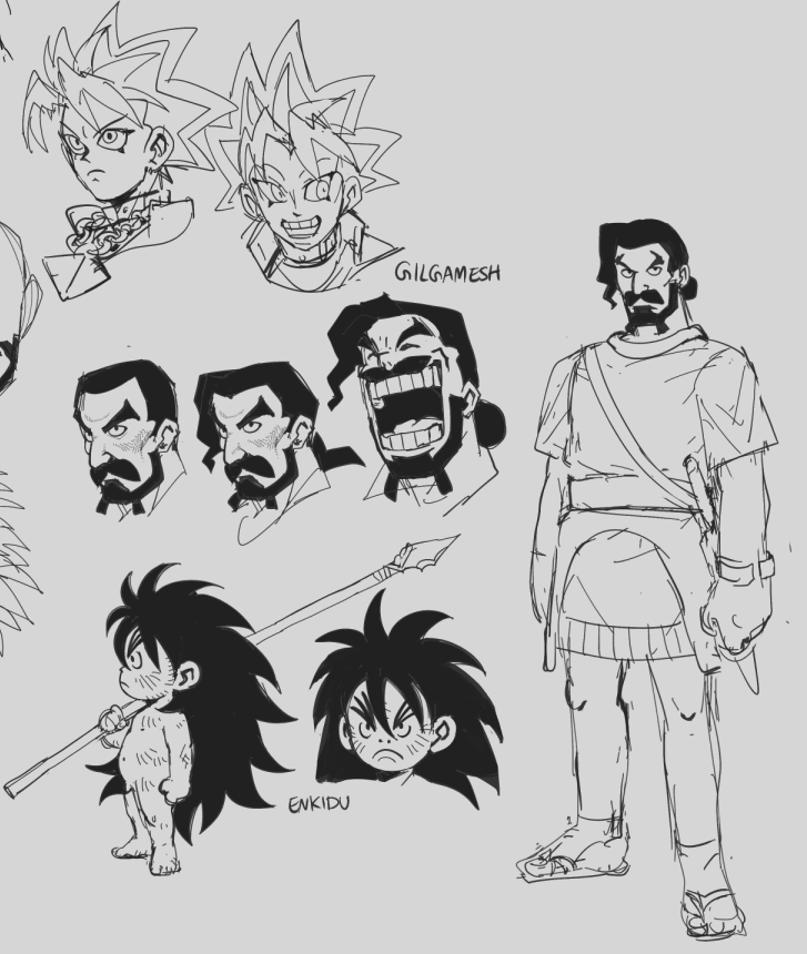 「Enkidu, gilgamesh and a yugi 」|Snoozincopter (Commission form in bio)の漫画