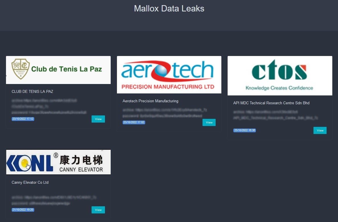 FalconFeedsio on Twitter: "Mallox #ransomware gang added 4 victims to their new leaks page ...