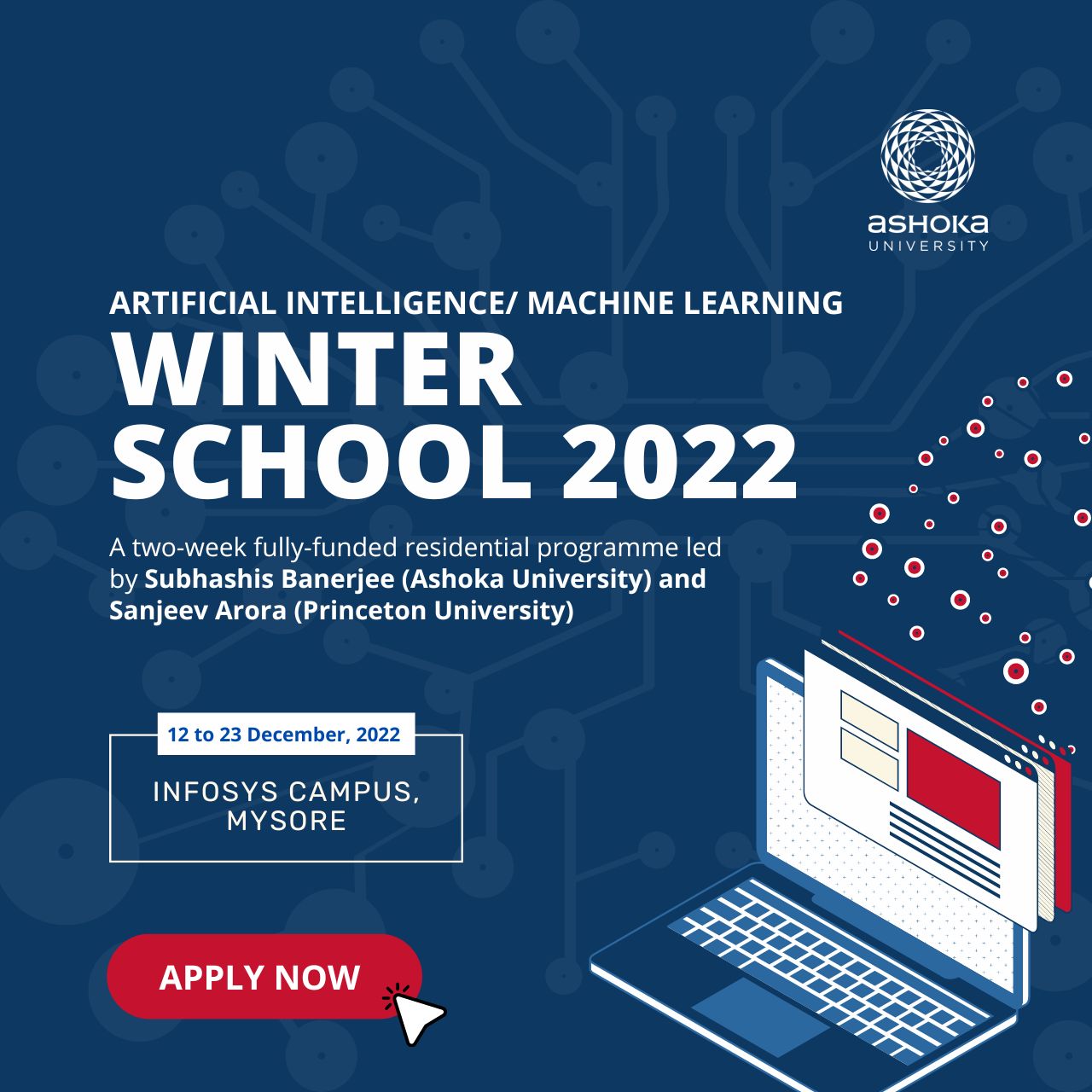 Ashoka University on Twitter: "Winter School 2022 hosted by Infosys Campus, Mysore will cater to ...