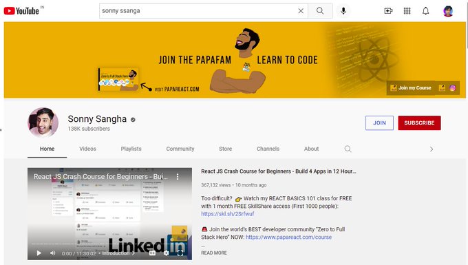 7 Youtube Channels that I personally used to learn React JS: - المسلسل من Adarsh Gupta⚡ @Adarsh ...