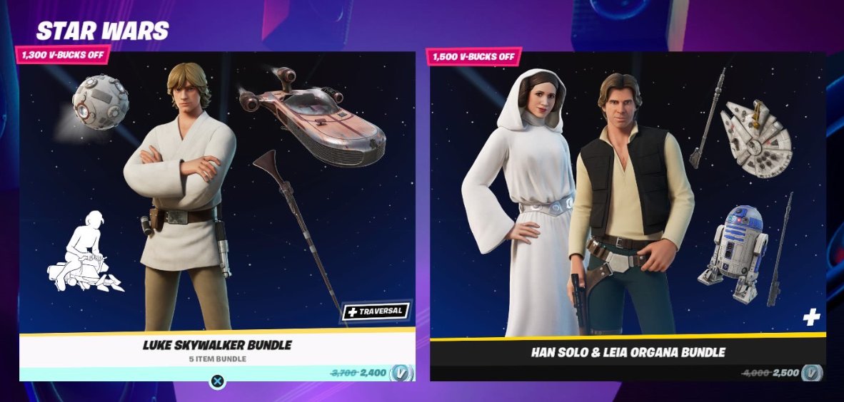 FNAssist on Twitter: "The #Fortnite X Star Wars: Luke Skywalker and Han Solo & Leia Organa ...