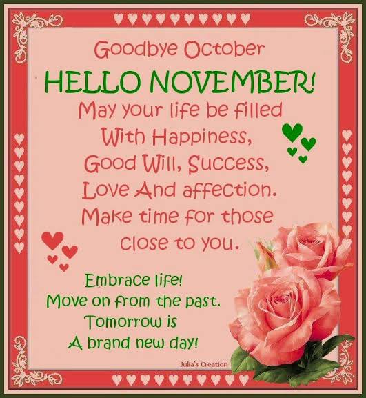Goodbye October Hello November