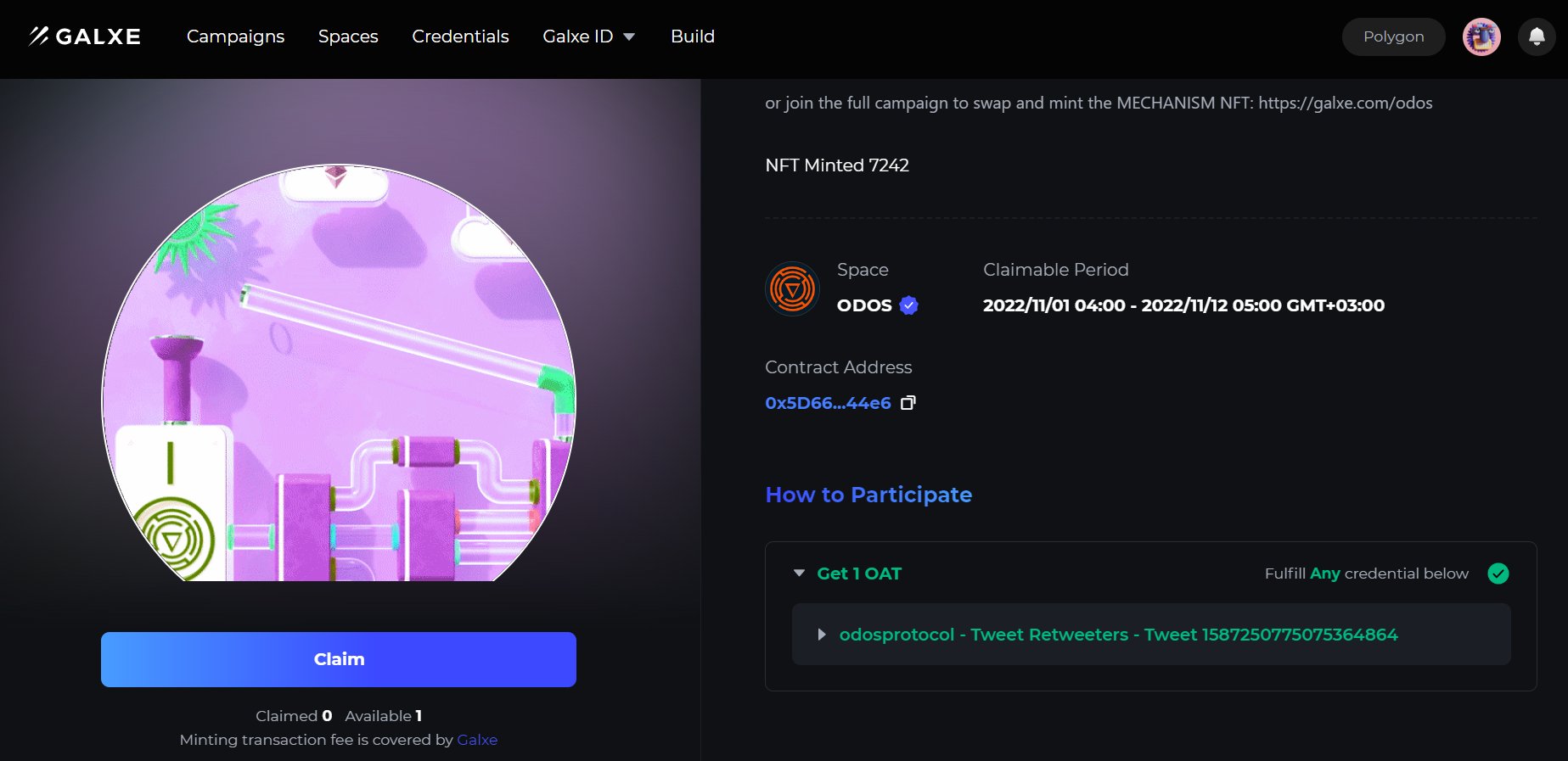 sezoo.lens ⚡ on Twitter: "⚡️ @odosprotocol kullanarak verilen NFT leri toplayayın unutmayın. Bu ...