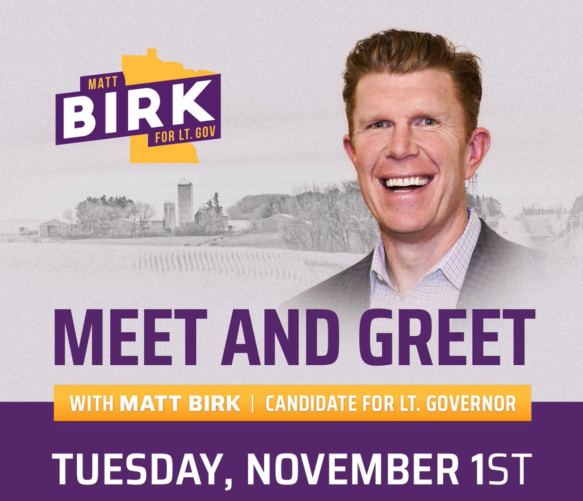 Matt Birk on Twitter: "EVENTS TODAY! Hope to see you there: Crookston (with @SenKevinCramer ...